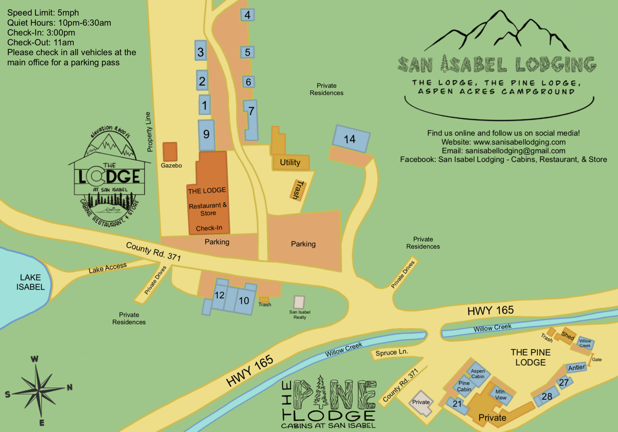 Lodge Map - San Isabel Lodging